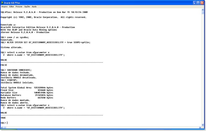 DOMINA TUDO: Oracle - Protegendo o Dicionário de dados